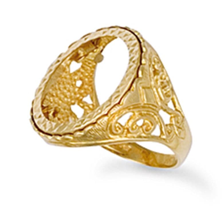 9ct Gold Fancy Full Sovereign blank coin ring 6 5g