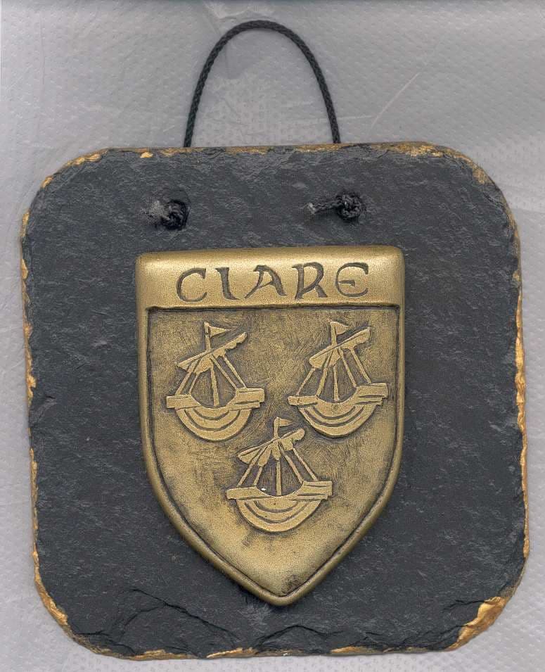 Clare County Crest Irish Slate Plaque - Killyliss Studio Irish Celtic Gifts