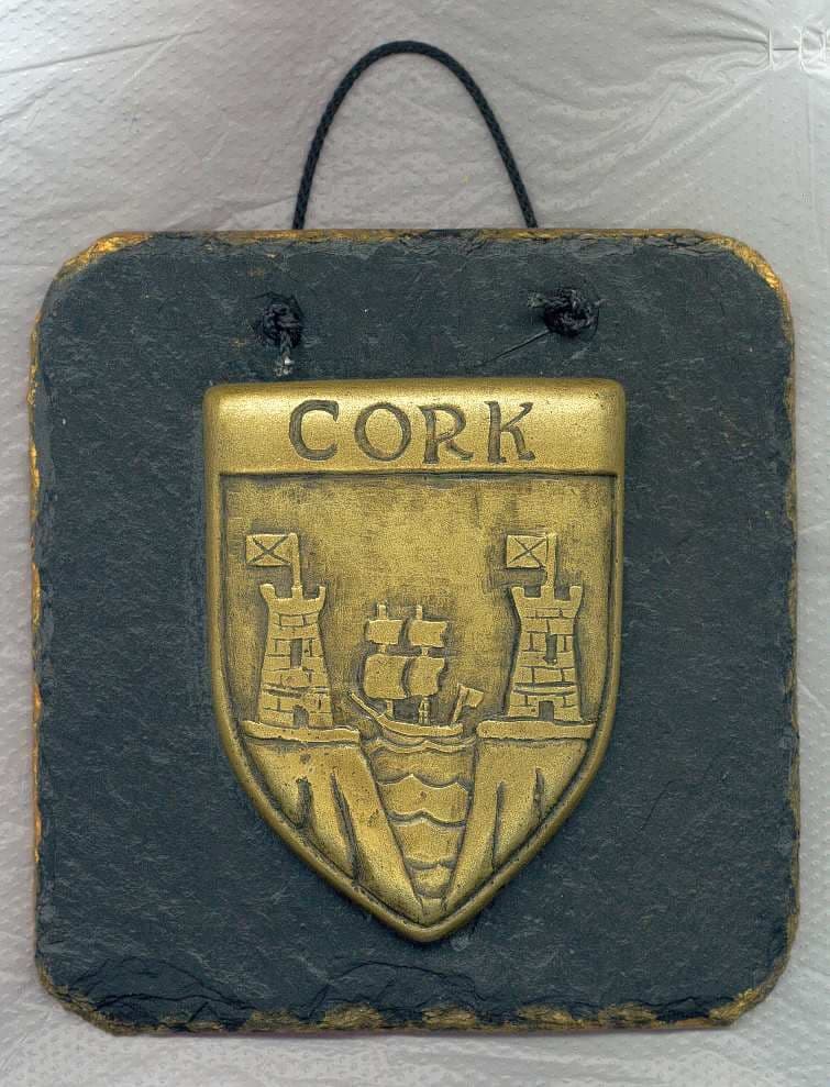 Cork County Crest Irish slate plaque - Killyliss Studio Irish Celtic Gifts