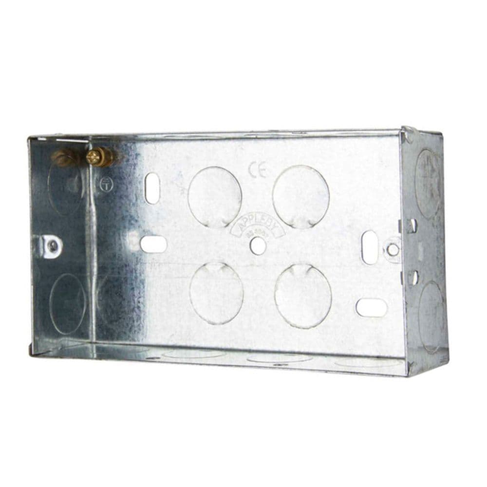 Appleby SB625 Flush 2 Gang Steel Socket Box 35mm | Consumer Unit World