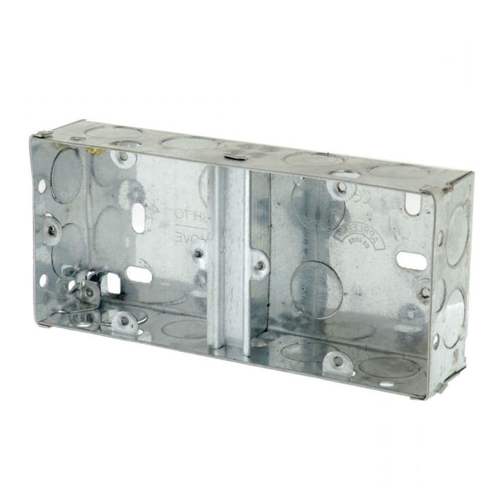 Appleby SB636 Flush Dual Steel Socket Box 35mm | Consumer Unit World
