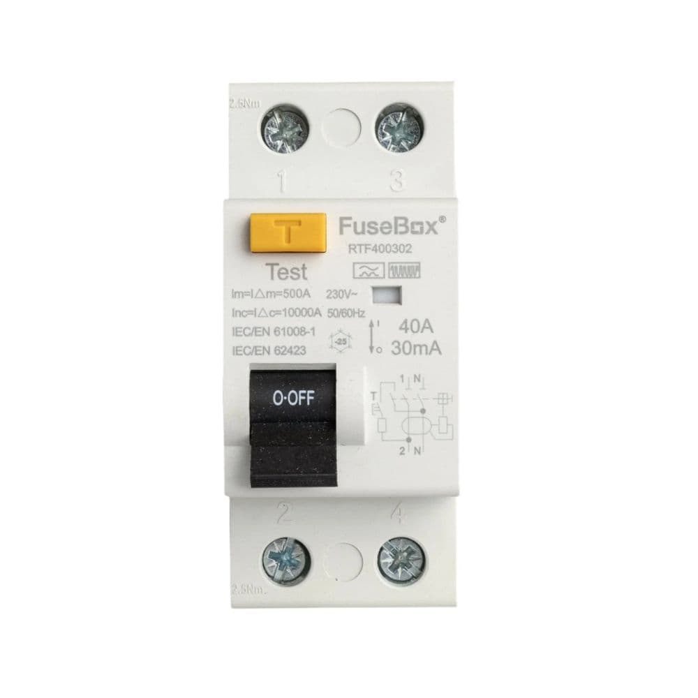 Fusebox RTF400302 40A 30MA 2 Pole Type A RCD | Consumer Unit World