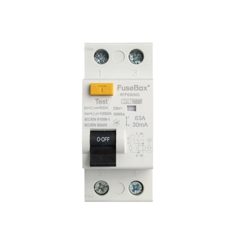 Fusebox RTF630302 63A 30MA 2 Pole Type A RCD | Consumer Unit World