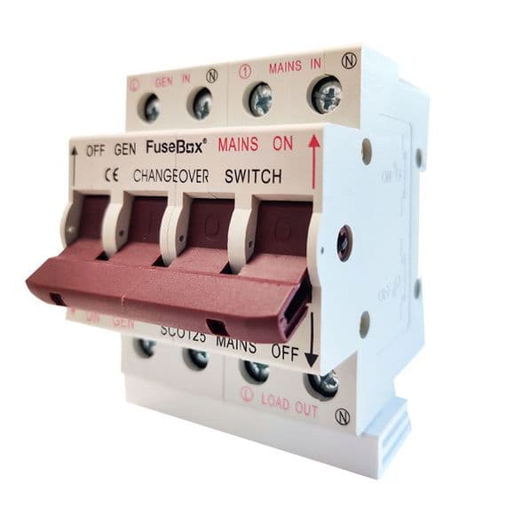 FuseBox SCO125SWB 125A Changeover Switch and Busbar