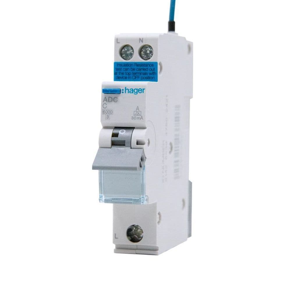 Hager ADC910R Bidirectional 10A Double Pole RCBO C Curve 6kA | Consumer ...