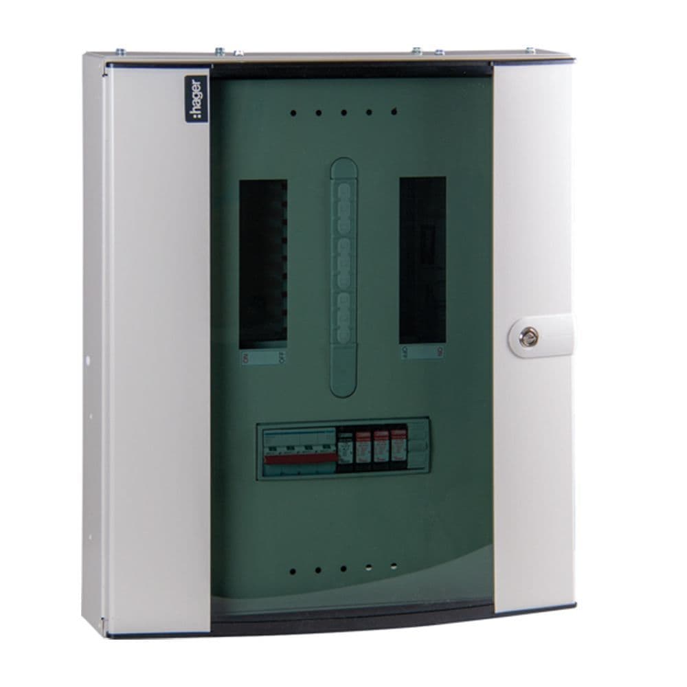 Hager JK104BGSPD 4 Way Distribution Board 125A TPN SPD
