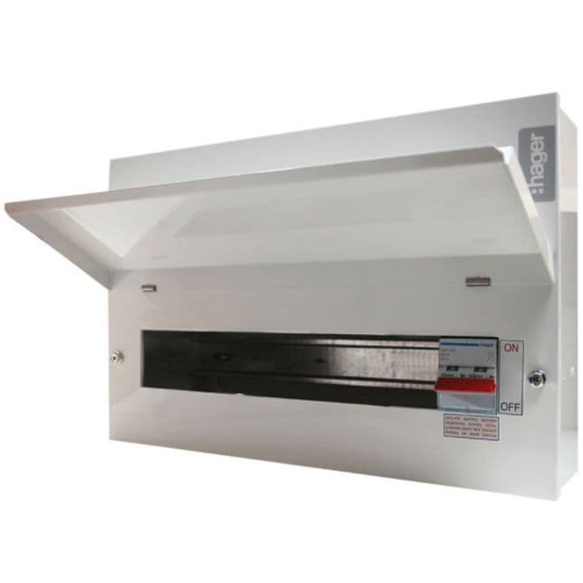VML114 Hager 14 Way Metal Consumer Unit 100a Main Switch Design 10