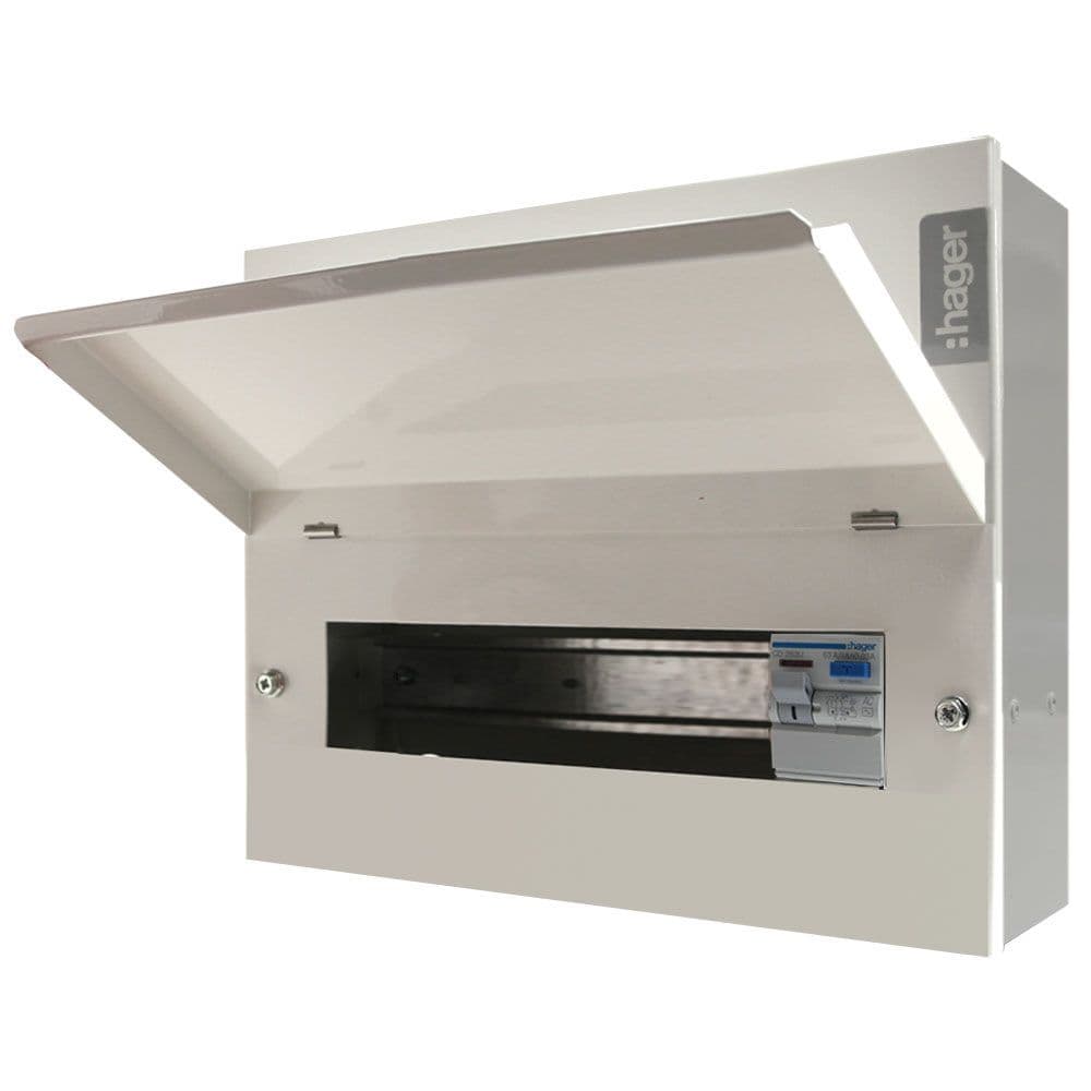 Hager VML410H 10 Way Consumer Unit 63A RCD Incomer Design 10 Range