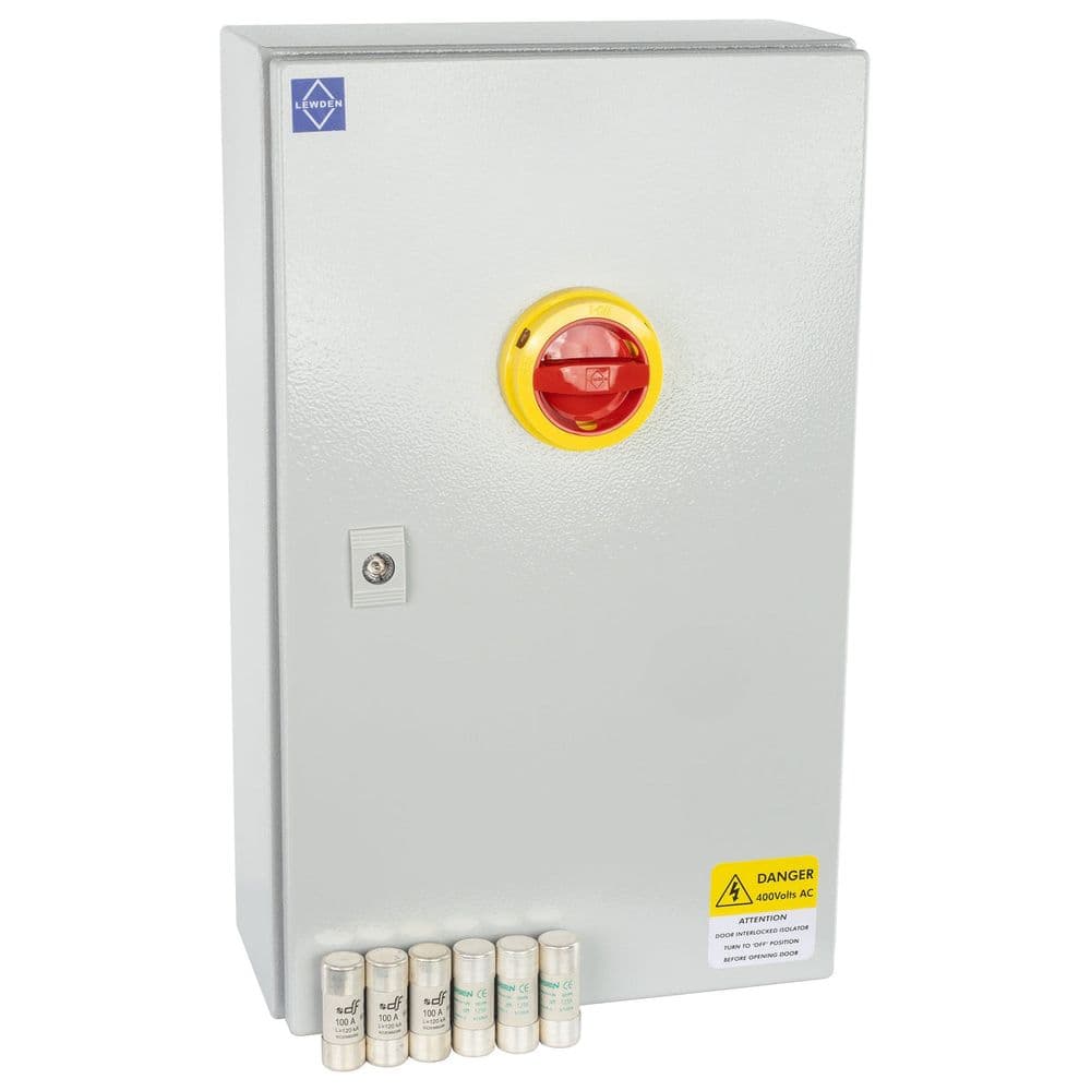 Lewden 100A/125A TP+N Metal Clad Fused Switch | Consumer Unit World