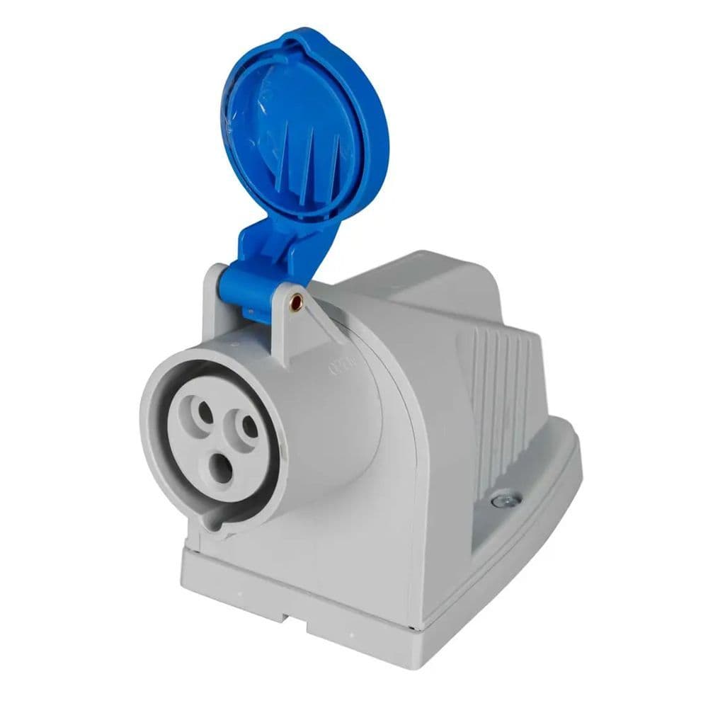 Lewden PM16/541N 16A 230V Surface Angled Socket 2P+E | Consumer Unit World