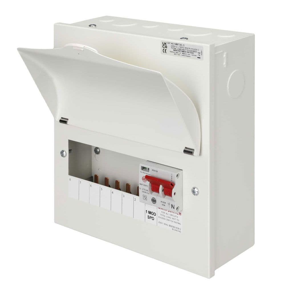 Wylex NM706LS 7 Way 100A Main Switch Consumer Unit with Type 2 SPD