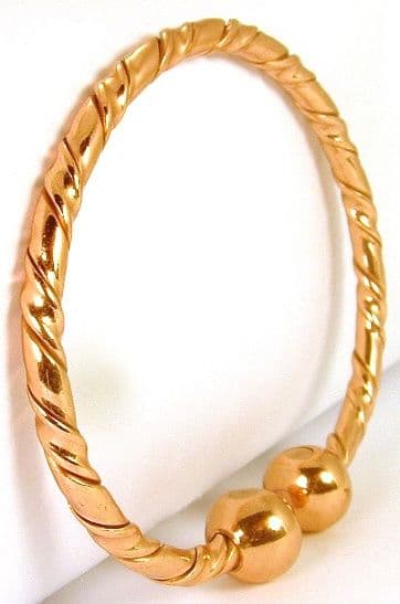 E Copper Twist Torque Bracelet