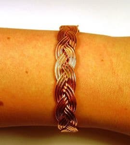 J Copper Plait Bracelet