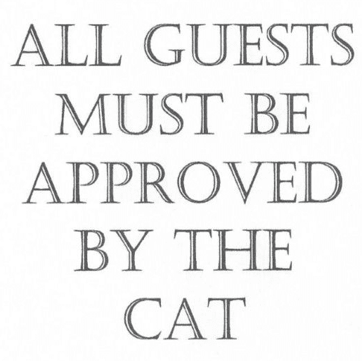All guests must be approved by the cat
