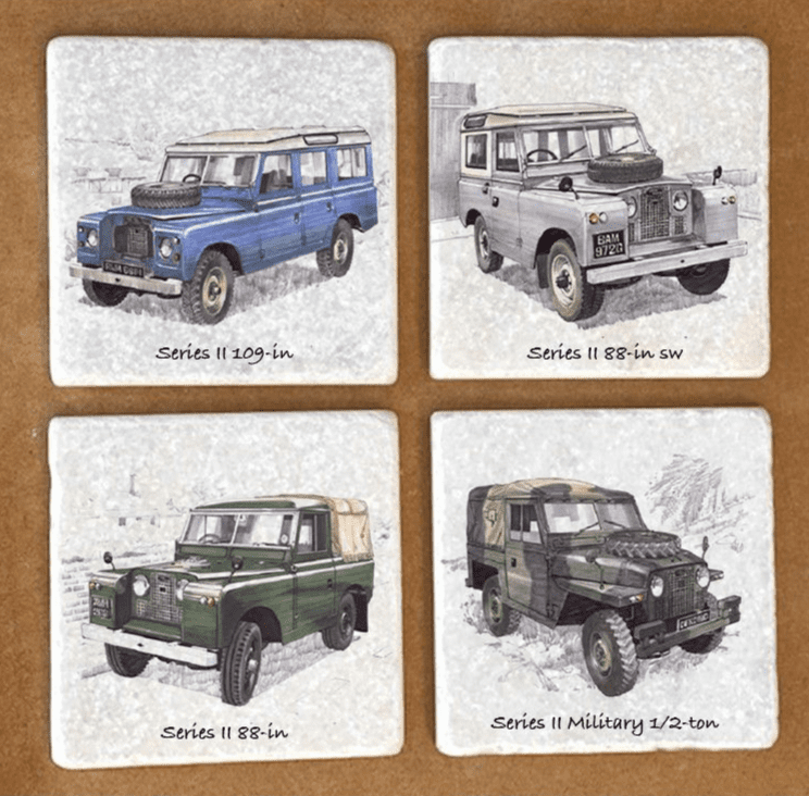 Landrover series II Italian Marble Coasters