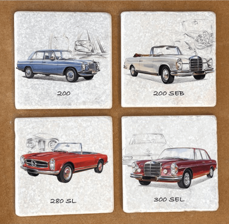 Mercedes Benz 200 280SEB 280SL 300SEL Set of Four