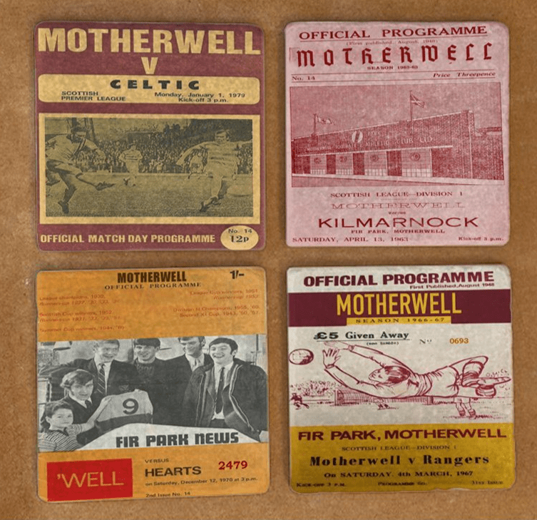 Motherwell - Vintage Home Programme covers marble coasters
