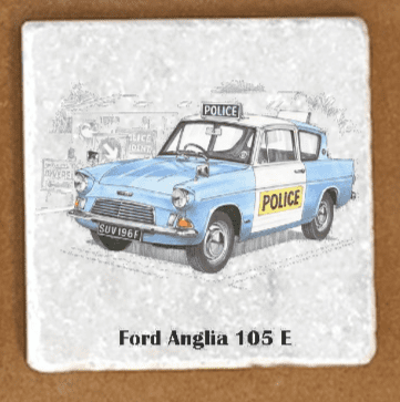 Police cars Ford Anglia 105 E
