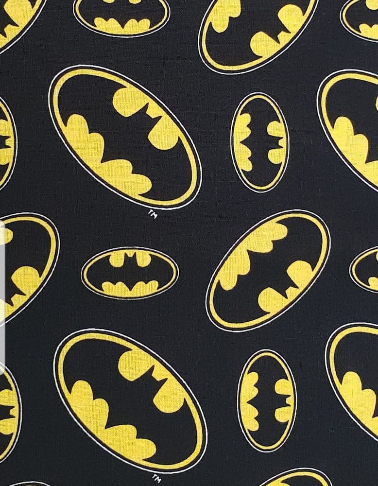 Batman fabric UK logo material Fat Quarter - 50cm x 56cm - 100 cotton ...