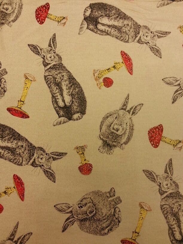 HARE RABBIT FABRIC - Fluffy Bunny - Fabric 100 Cotton - Price Per Metre