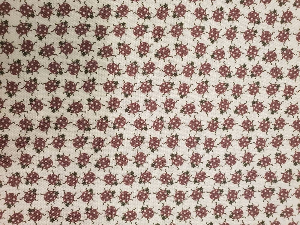 Lady bird fabric UK 100 Cotton lady birds forest material in the hedges ...