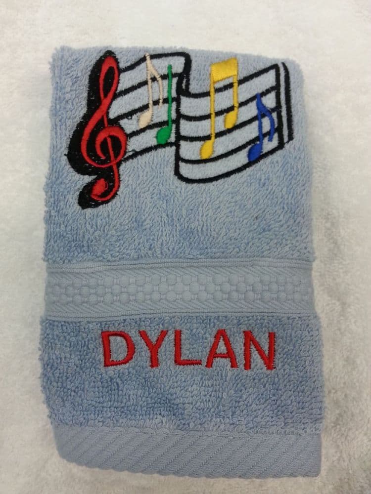 MUSICAL NOTES PERSONALISED FACE CLOTH