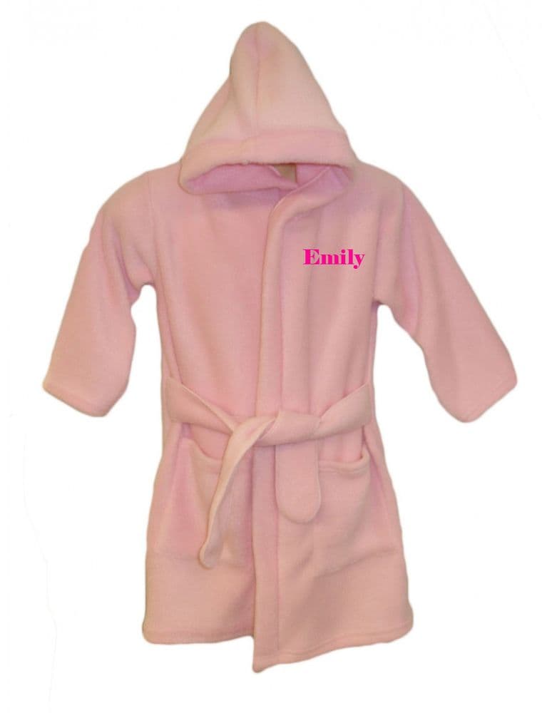 PERSONALISED BABY DRESSING GOWN/ROBE - pale pink