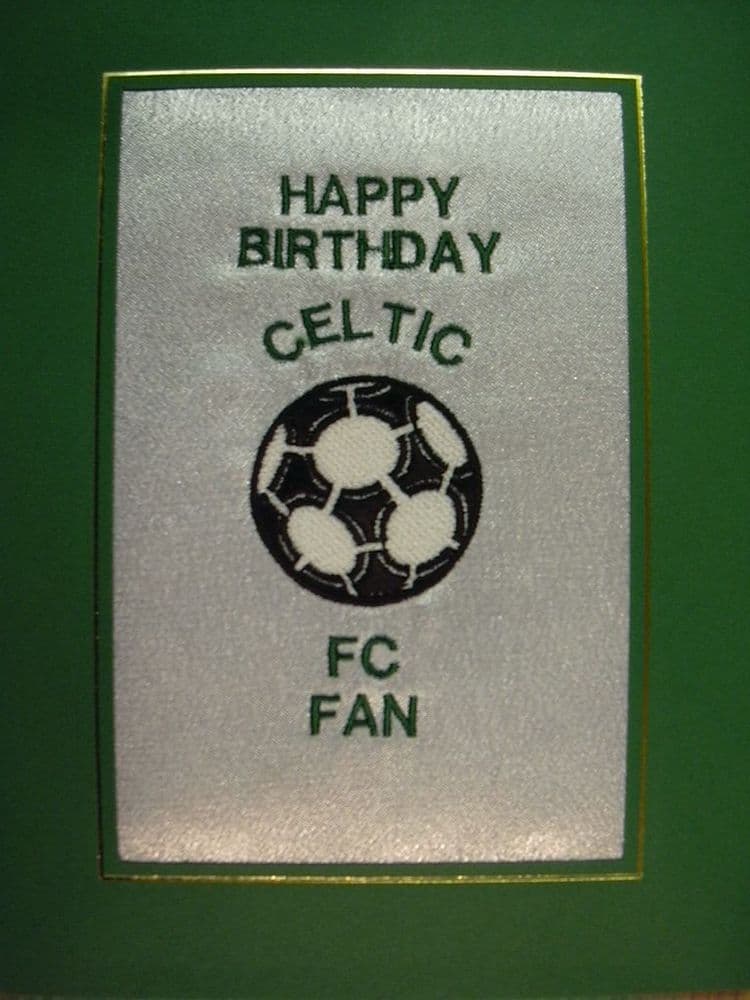 PERSONALISED EMBROIDERED CELTIC FC CARD - FOOTBALL