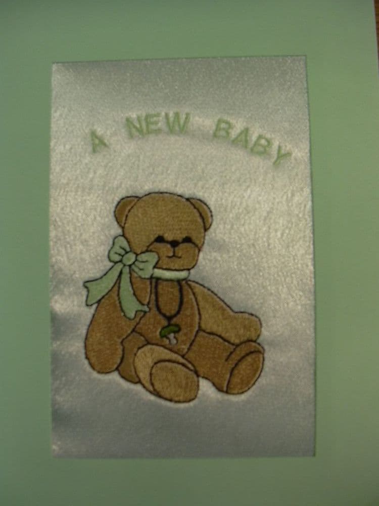 PERSONALISED EMBROIDERED TEDDY SAT DOWN CARD