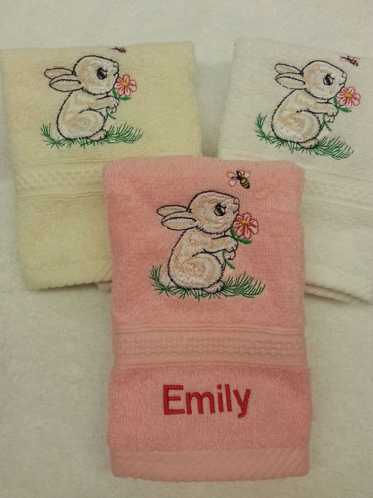 RABBIT PERSONALISED FACE CLOTH