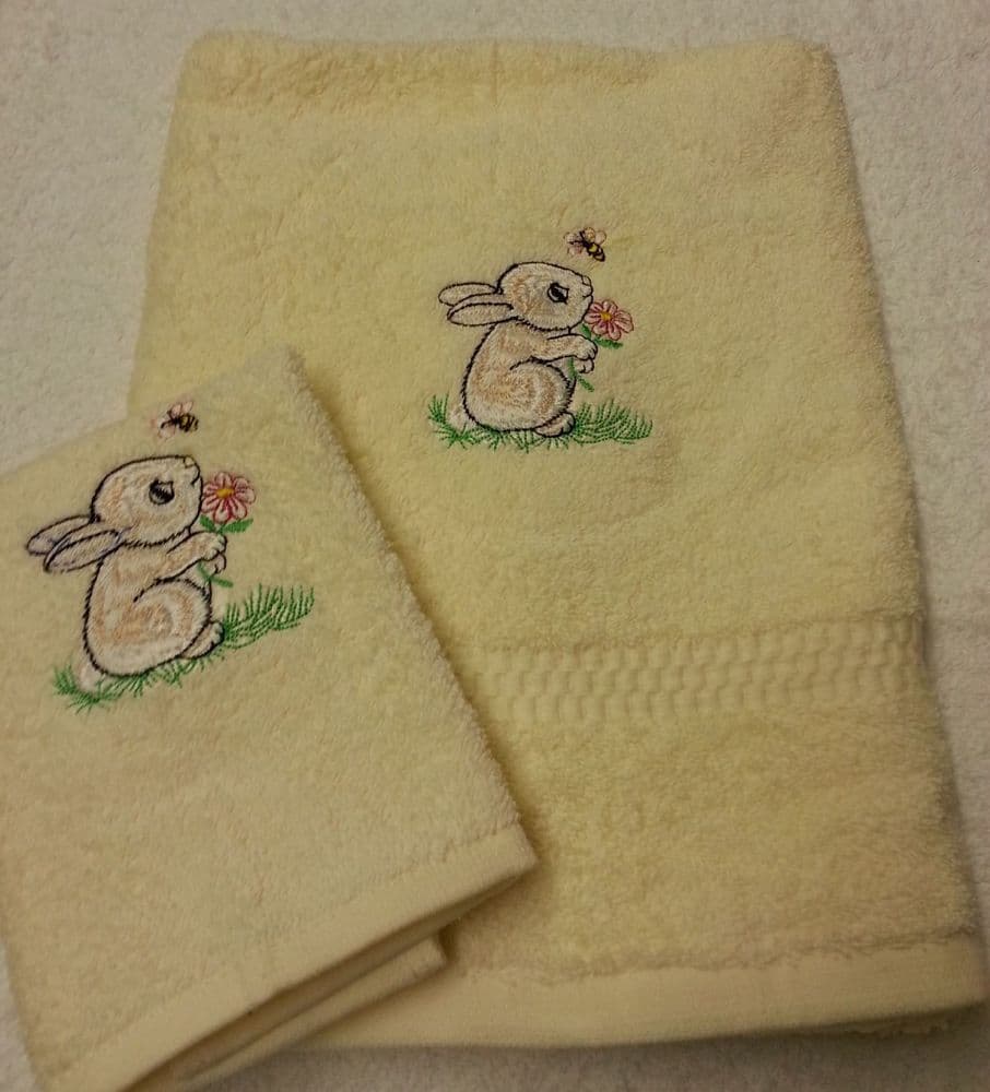RABBIT PERSONALISED TOWEL SET