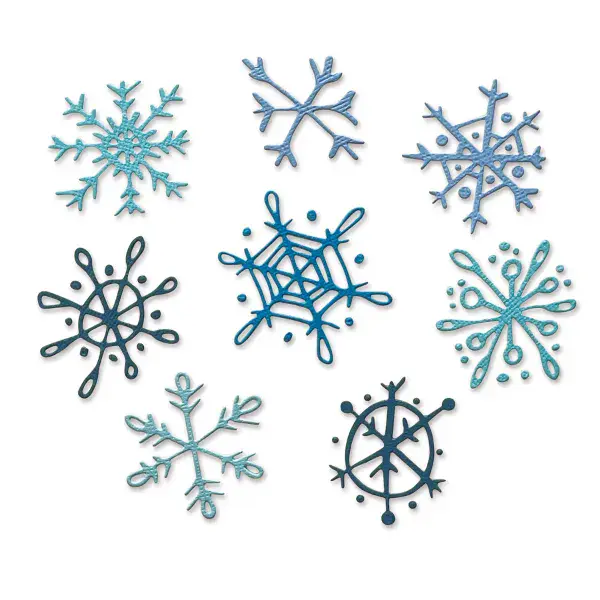 665582 - Sizzix Thinlits Die Set - 8PK Scribbly Snowflakes