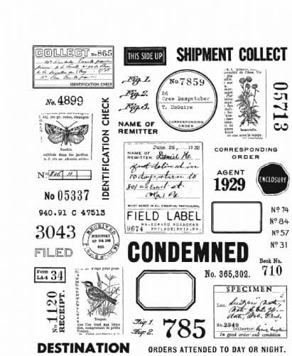 CMS396 Tim Holtz Cling Mounted Stamp Set - Field Notes