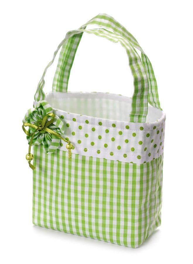 Green White Checkered Bag