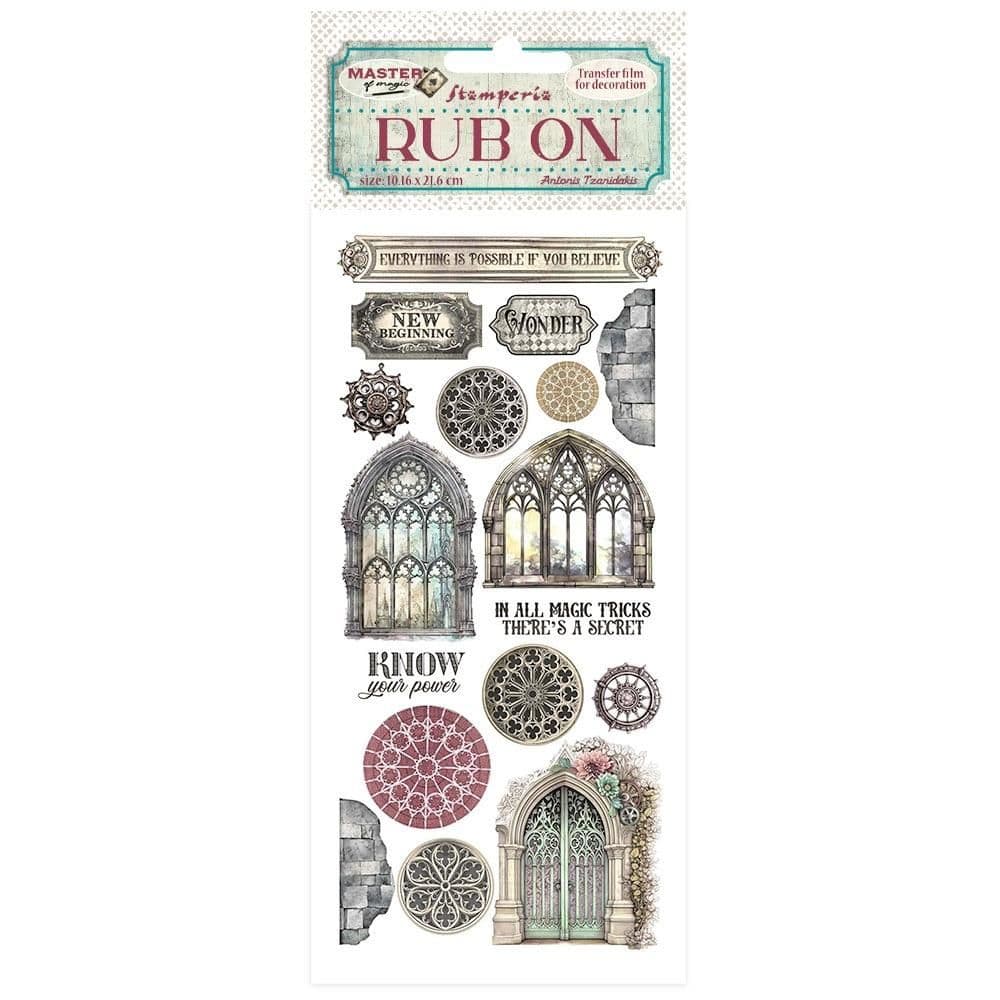 Stamperia Master of Magic - Rub Ons Gothic Windows