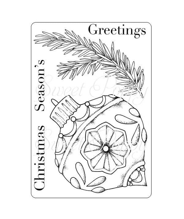 Sweet Poppy Stencil A6 Stamp Christmas Bauble