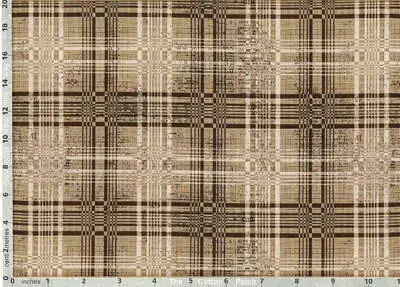 Tim Holtz Fabric Eclectic Elements Dapper Plaid Neutral