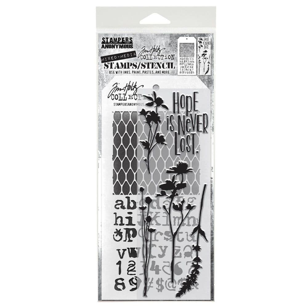 Tim Holtz Stamp & Stencil Set - Mixed Media 21