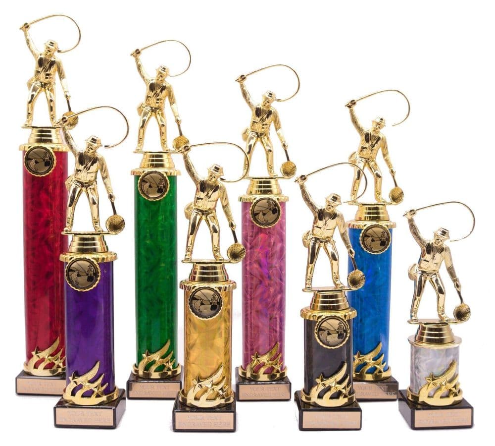 Gold Fishing Angling Column Trophy Personalised | County Engraving