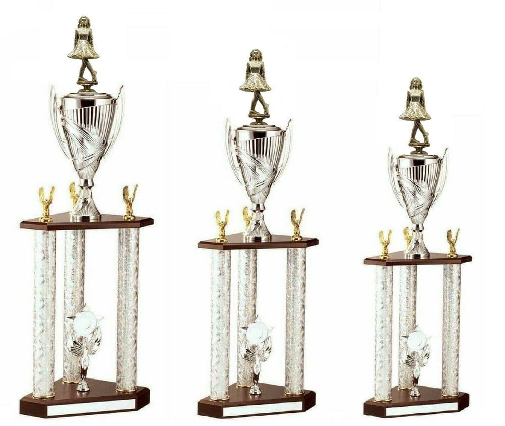 Gold Irish Dance 2 Tier 3 Column Tower Trophy Personalised | County ...