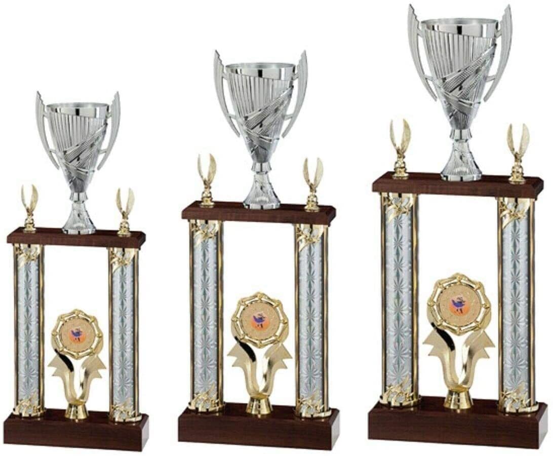 Multi Sport 2 Tier 2 Column Tower Trophy Award Personalised | County ...