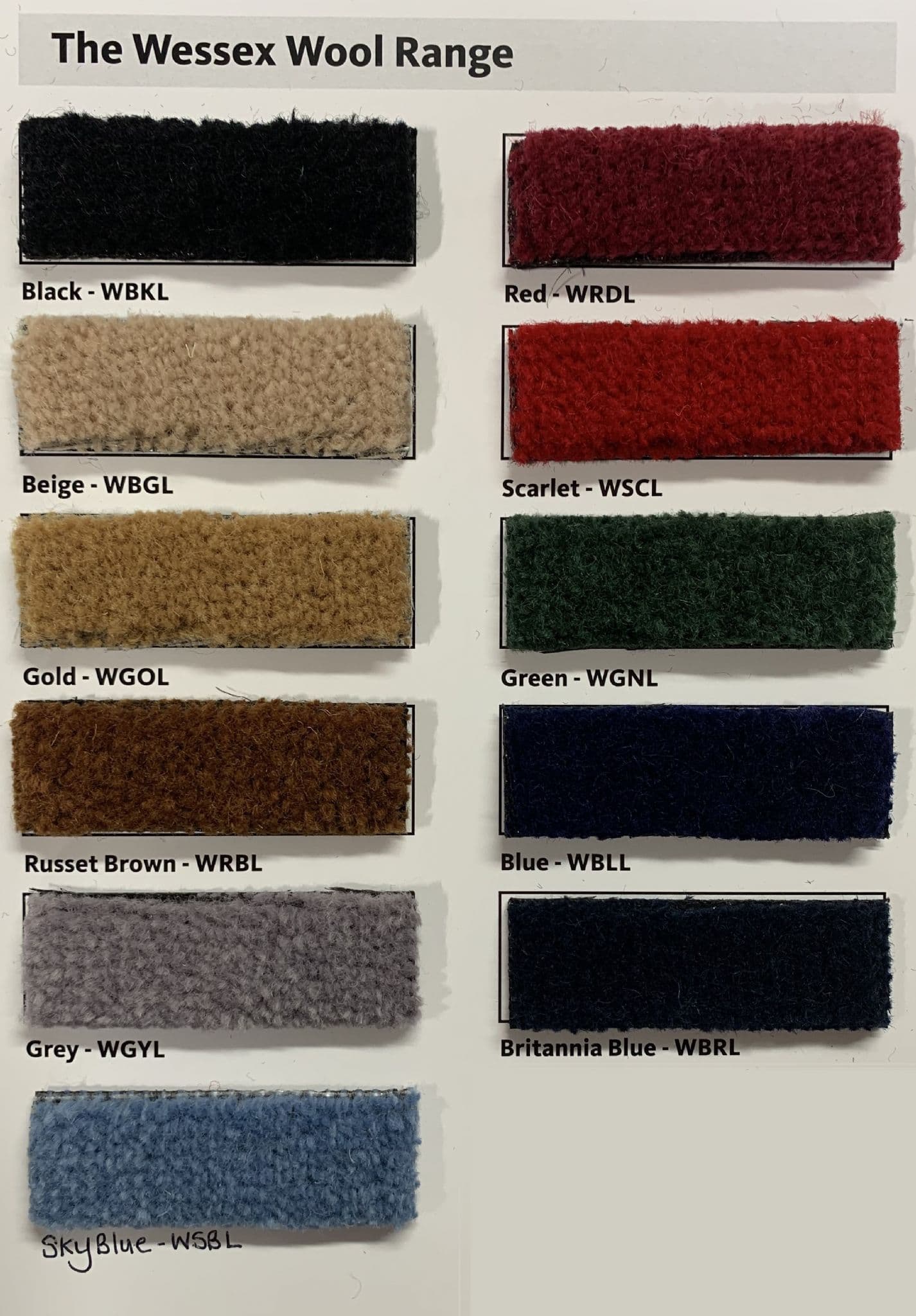 TR4a Boot Mat Only - Wessex Wool Range