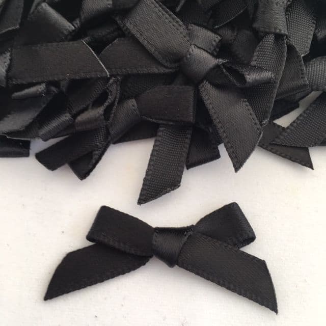 Satin Ribbon Bows Black