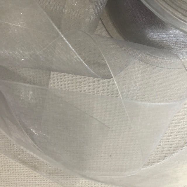 Soft Silver Organza Chiffon Ribbon