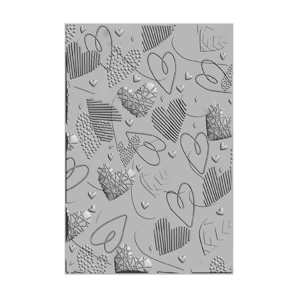 Mark Making Hearts 3d Textured Embossing Folder for Paper Crafts