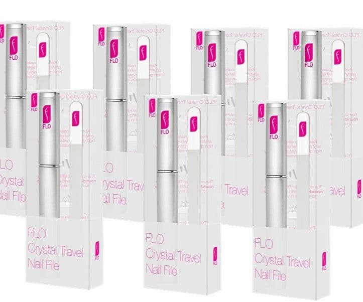 12 sets Flo Crystal Nail File with rounded tips and travel case Wholesale