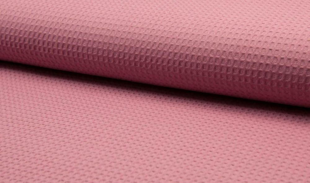 100 Cotton WAFFLE Honeycomb Pique Fabric Material - OLD ROSE