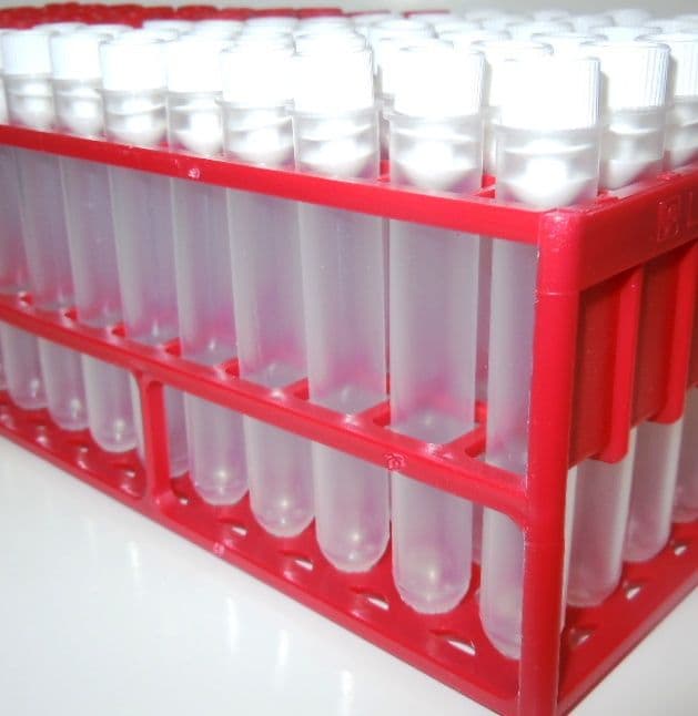 5ML PP Tubes with tops and tray 90 x 13mm x 75mm Test tubes