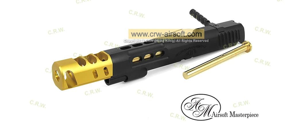 Airsoft Masterpiece Black& Gold STI DVC Open Slide for Hi-CAPA