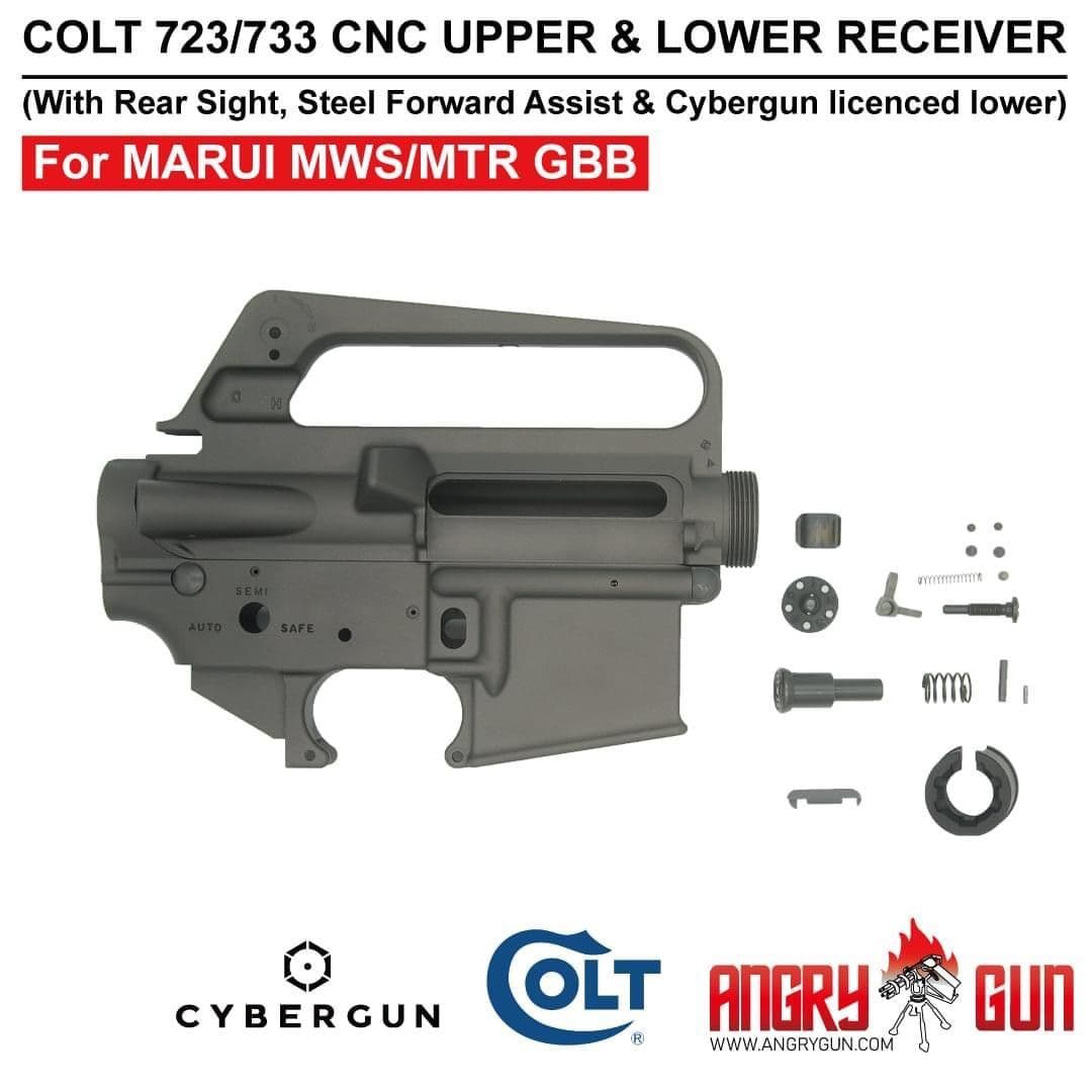 Angry Gun COLT 723 / 733 M16 A2 CNC Upper & Lower Receiver for Marui TM ...